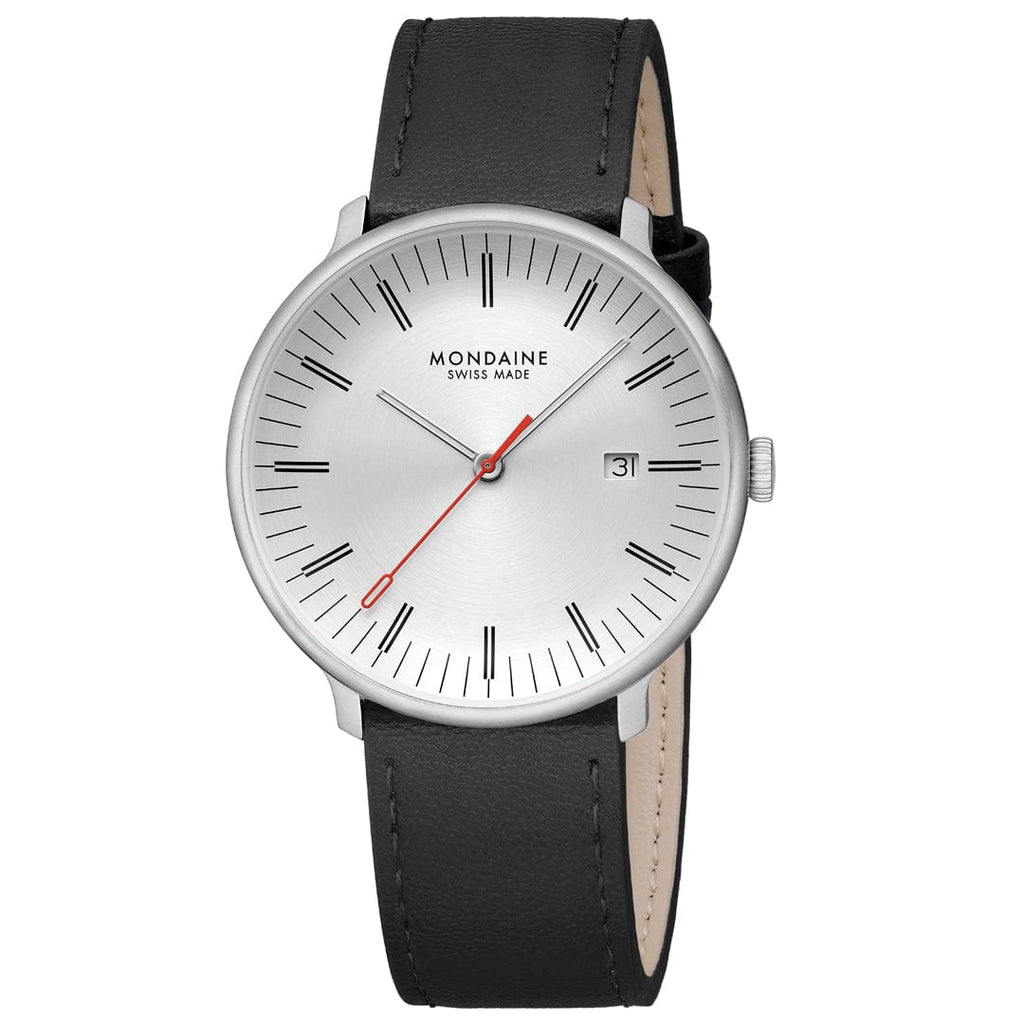 Doppio, Black Vegan Grape Leather, 41 mm – Mondaine United Kingdom